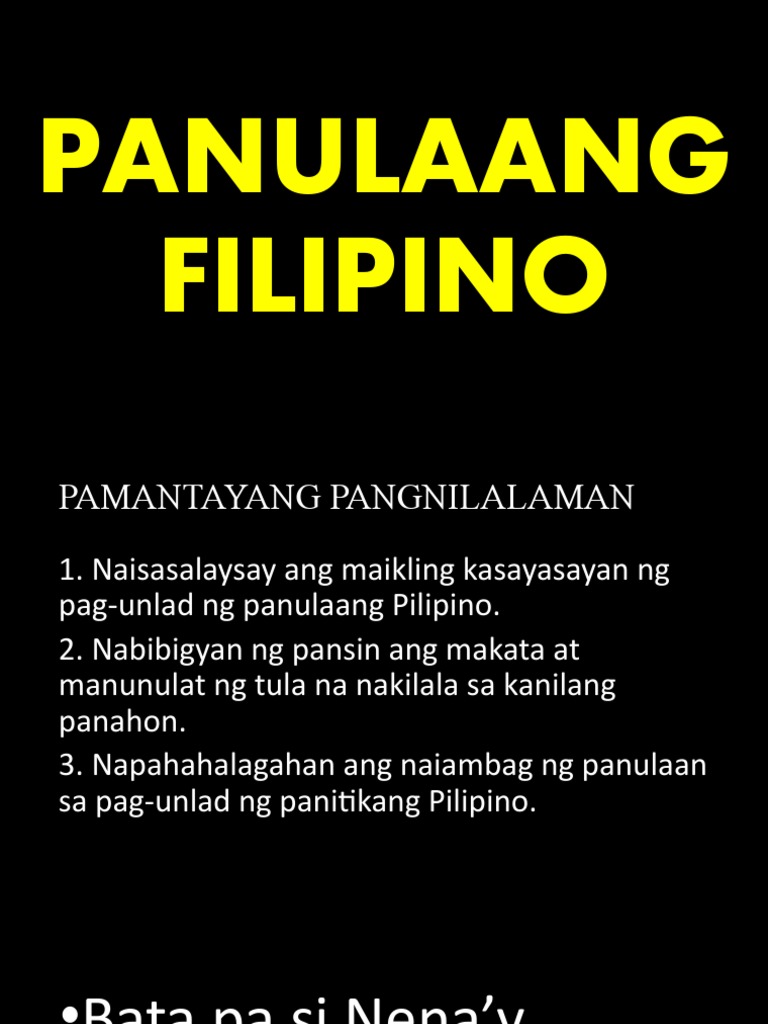Aralin 5 - Panulaang Filipino | PDF