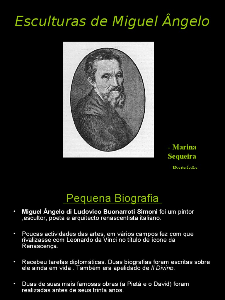 Esculturas e Vida de Miguel Ângelo | PDF | Michelangelo | Escultura