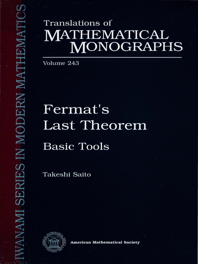 Fermats Last Theorem Basic Tools by Takeshi Saito | PDF | Field (Mathematics) | Prime Number