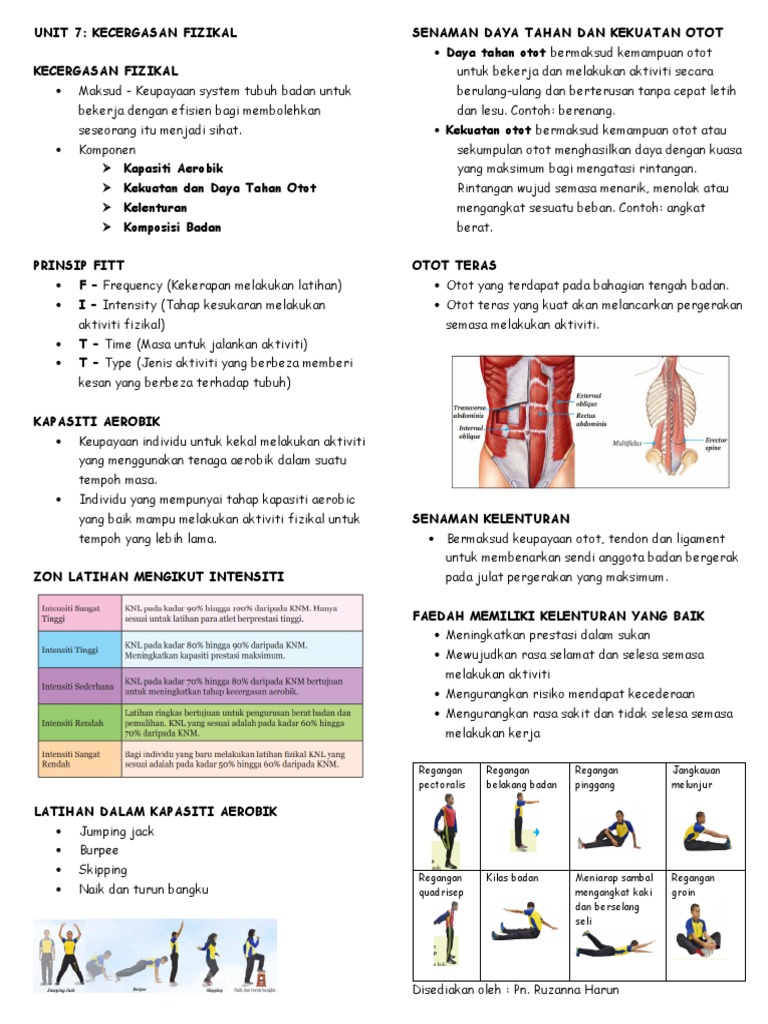 Nota Unit 7 Kecergasan Fizikal | PDF