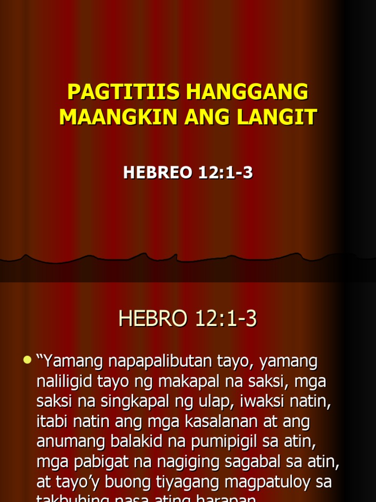 Persevering in Our Purpose Tagalog | PDF