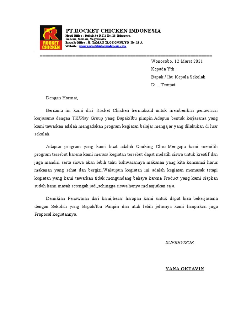 Proposal Cooking Class | PDF