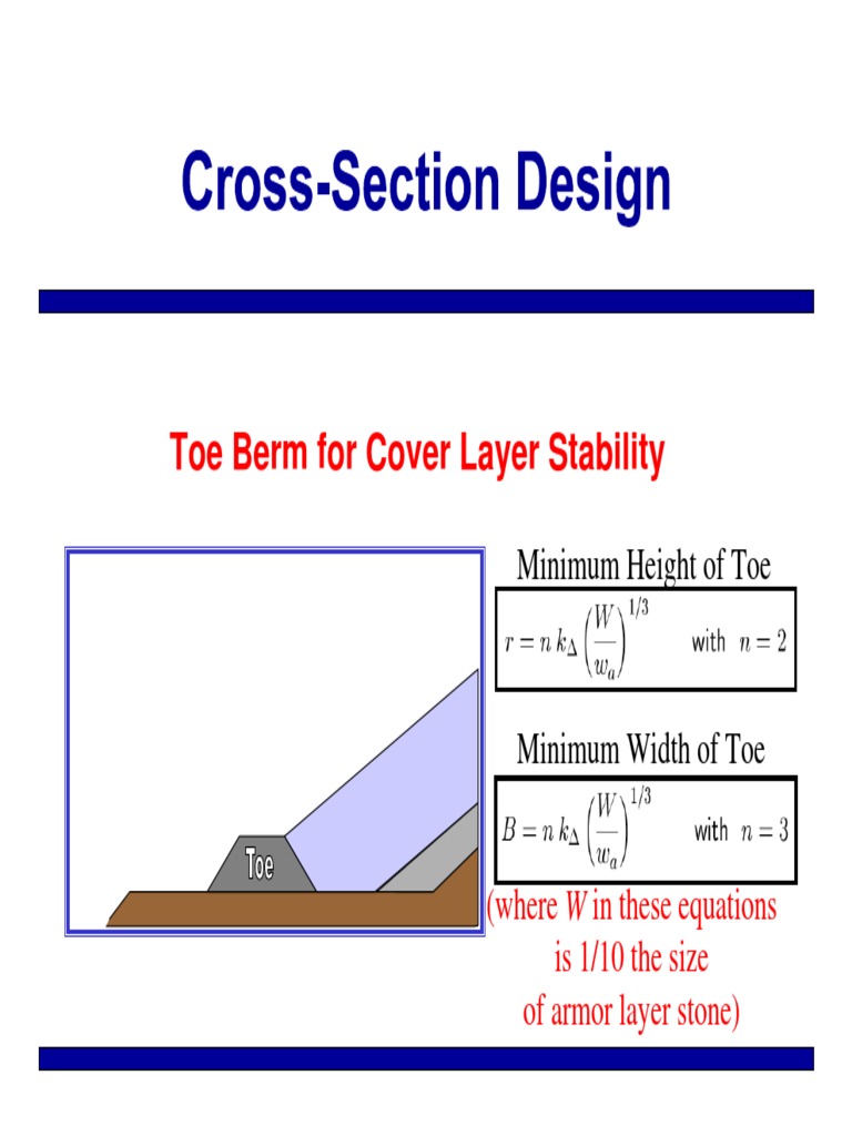 Toe Berm For Cover Layer Stability: Minimum Height of Toe | PDF