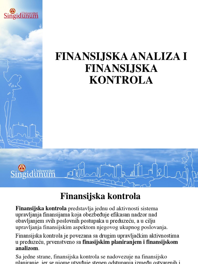 Finansijska Kontrola I Analiza | PDF