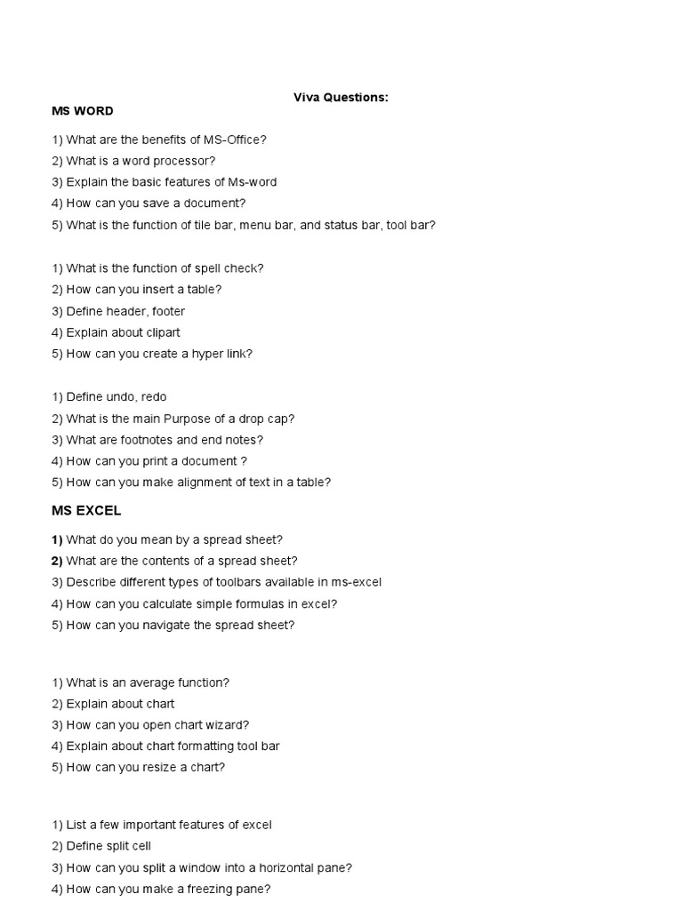 VIVA Questions | PDF | Computers