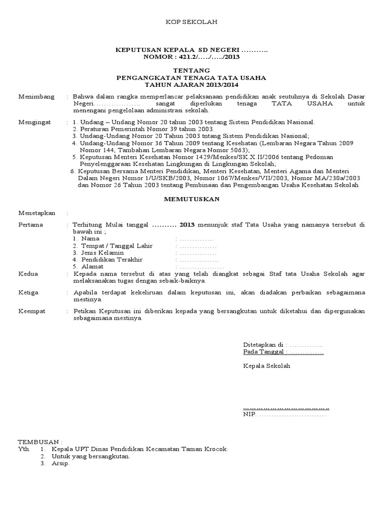 Contoh SK TU | PDF
