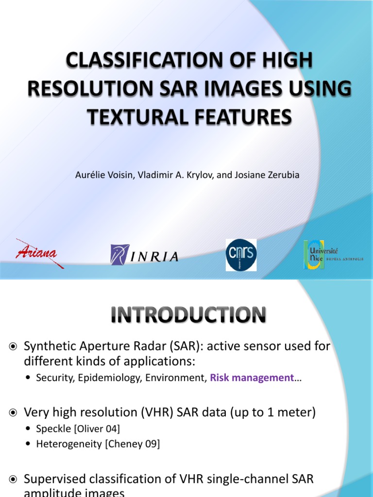 Classification Of High Resolution Sar Images Using Textural Features Markov Chain Estimation 