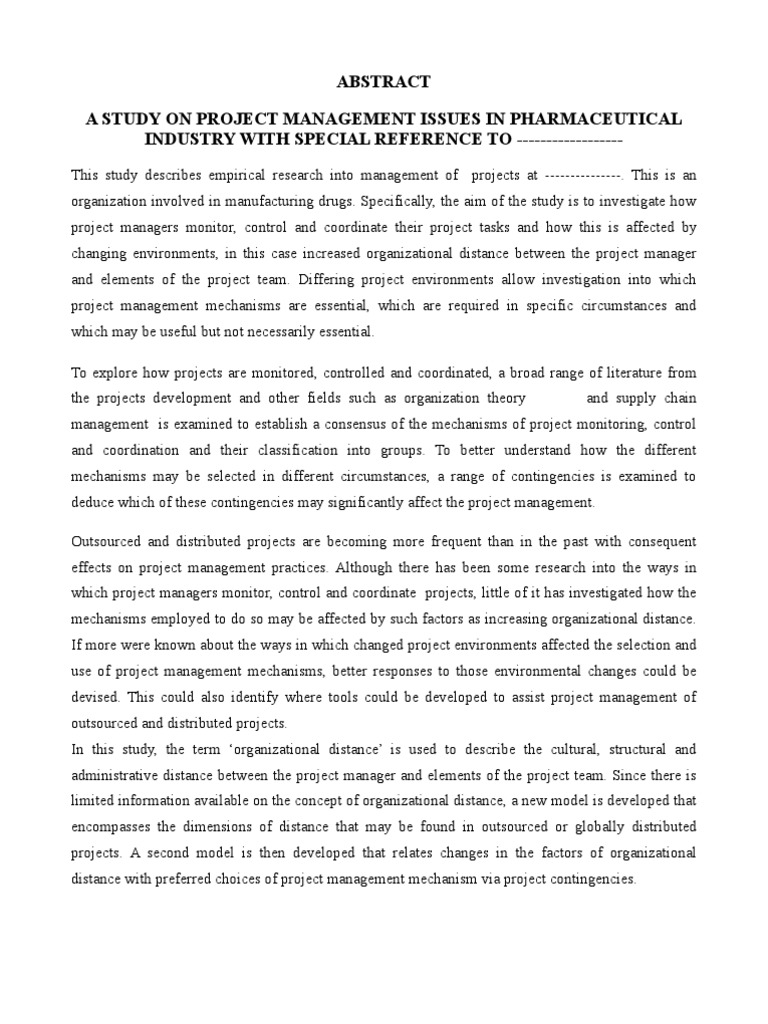 Abstract - Proj MGMT | PDF | Project Management | Outsourcing