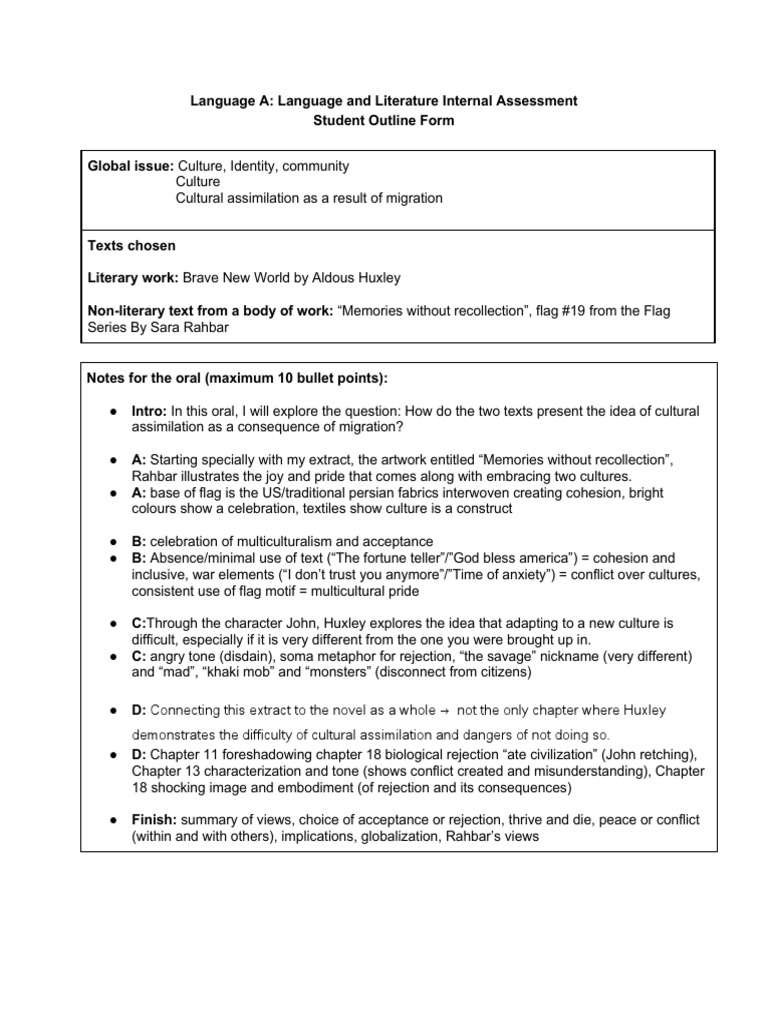 Cultural Assimilation Through Literature and Art: An Analysis of Brave ...