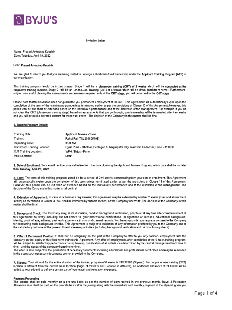 Offer Letter | PDF | Indemnity | Non Disclosure Agreement