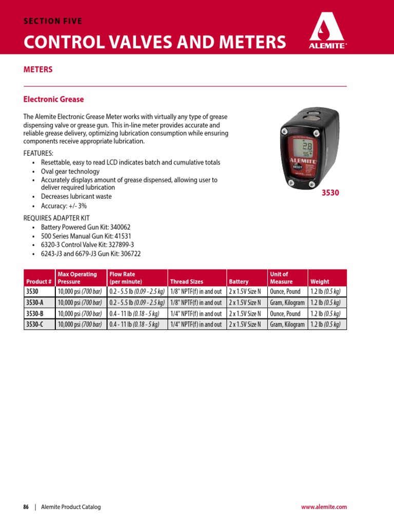 Alemite 3530 Electronic Grease Meter | PDF
