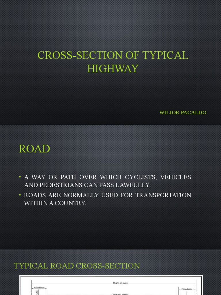 Cross-Section of Highway | PDF | Traffic | Lane