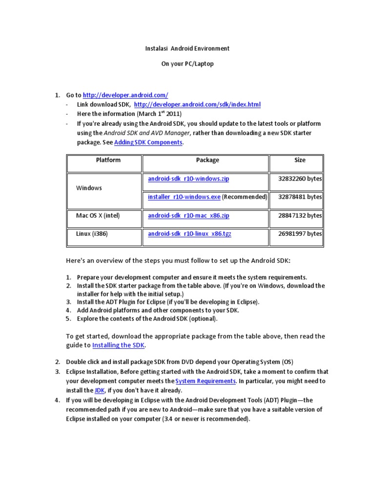 Here's An Overview of The Steps You Must Follow To Set Up The Android SDK | Download Free PDF ...