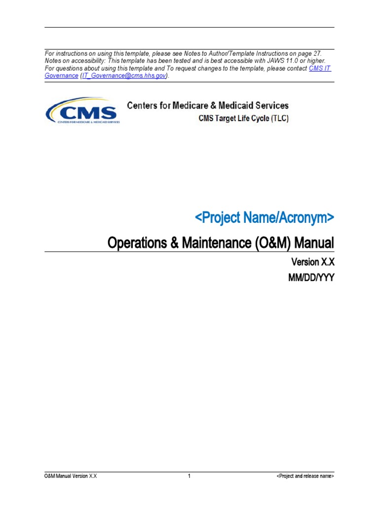 Operations & Maintenance (O&M) Manual | PDF | Databases | Operating System