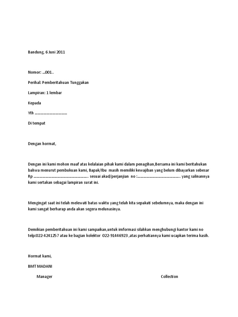 Surat DT Tagihan | PDF