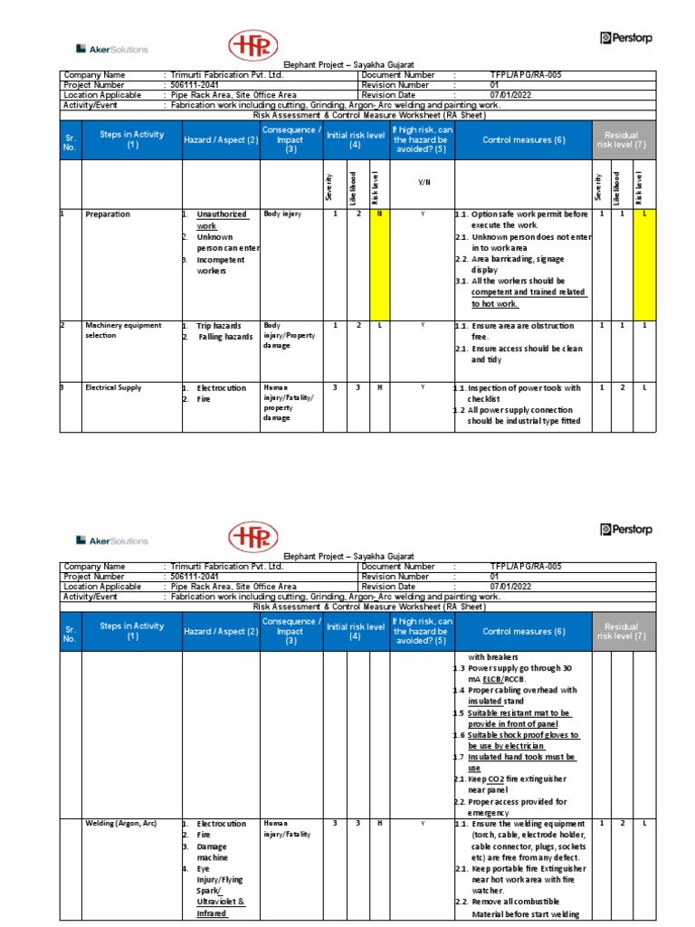 RA For Site Fabrication Work - 05 | PDF | Welding | Construction