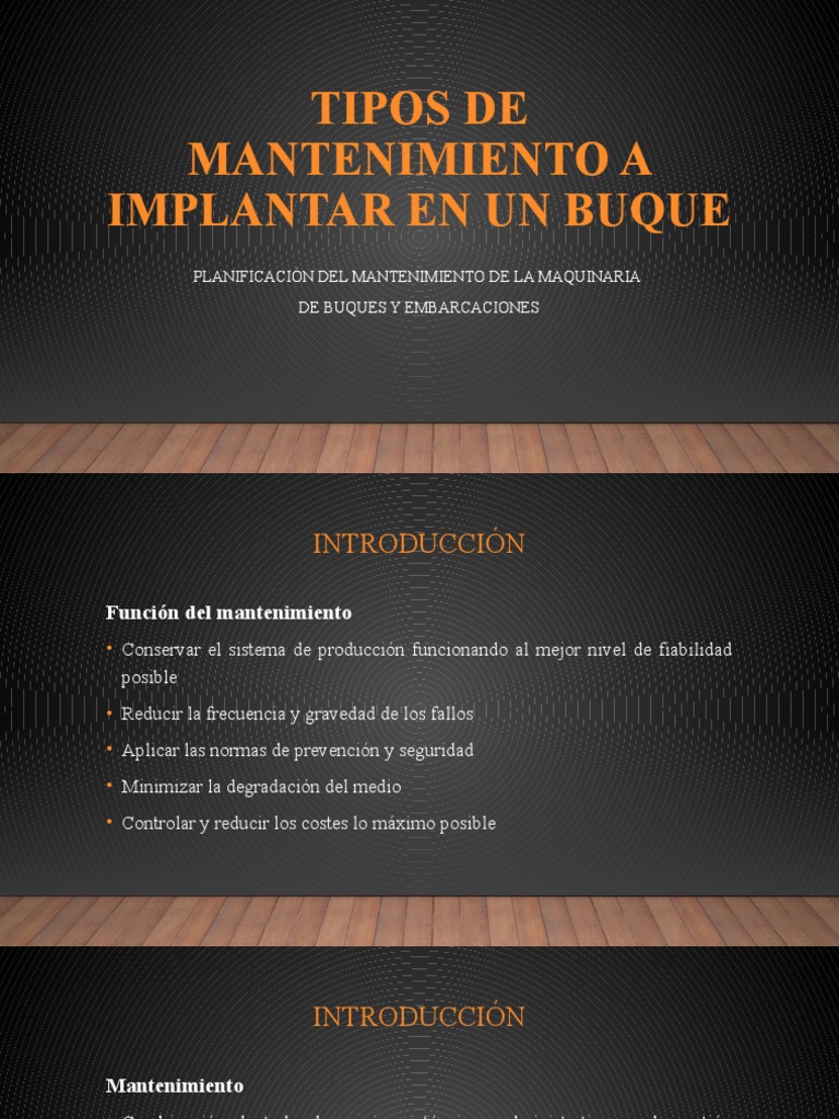 Tipos de Mantenimiento en Buques | PDF | Ingeniería de confiabilidad