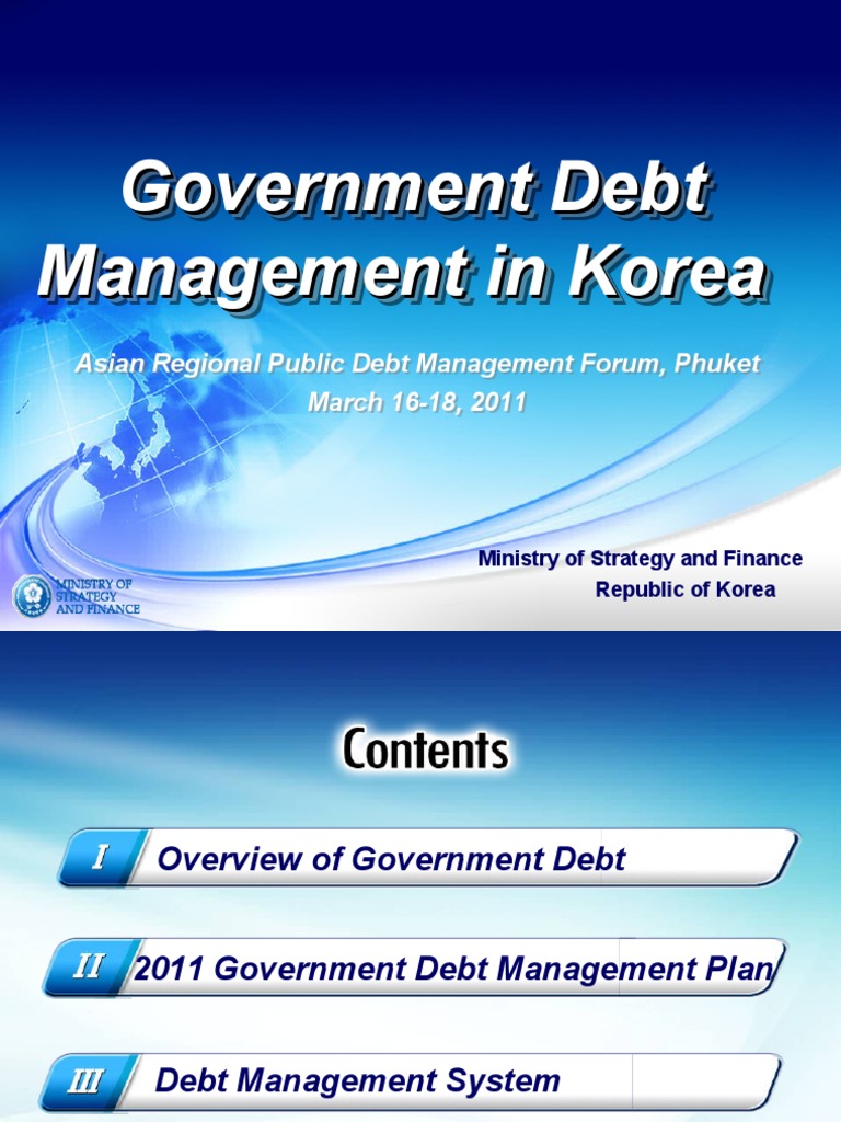Korea's Government Debt Management Overview | PDF | Liability ...