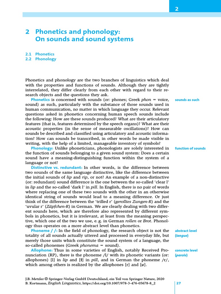 Kortmann - Phonetics and Phonology | PDF | Foreign Language Studies