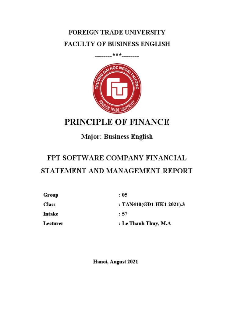 FPT Software Company Financial Statement and Management Report 1 | PDF ...