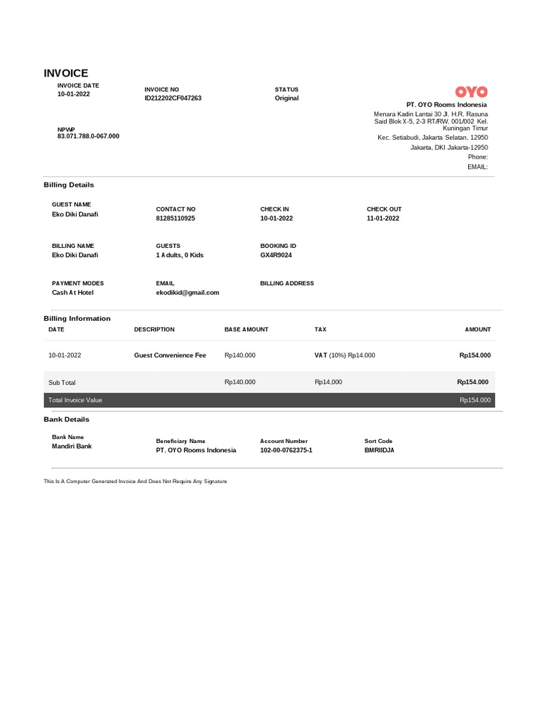 Invoice: Billing Details | PDF | Invoice | Financial Services