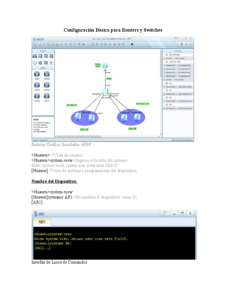 Configuración Básica para Routers y Switches (EQUIPOS HUAWEI) | PDF ...