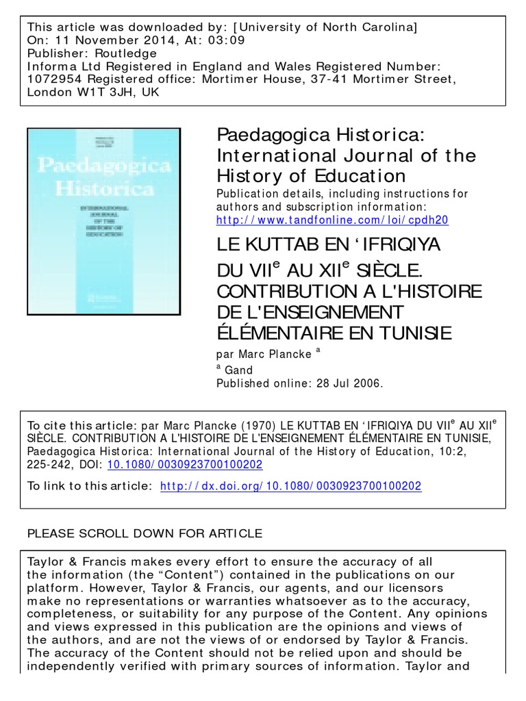 Article Kuttab en Ifriqiya | PDF