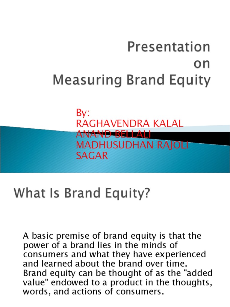 Measuring Brand Equity: Qualitative and Quantitative Techniques | PDF ...