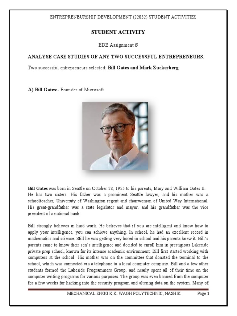 EDE Assignment (S) | PDF | Mark Zuckerberg | Microsoft