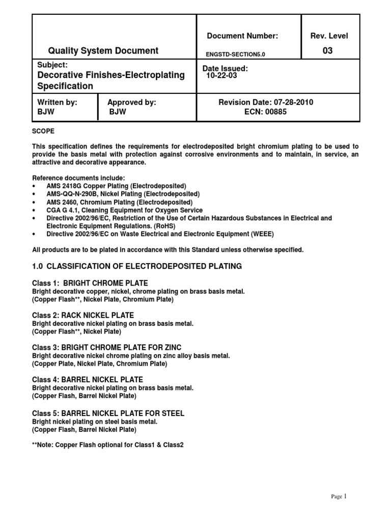 Platting Standard | PDF | Chromium | Industrial Processes