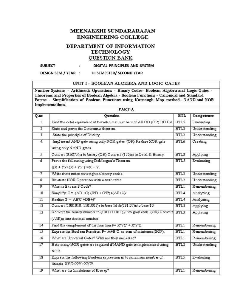 Que Bank | PDF | Digital Electronics | Electronics