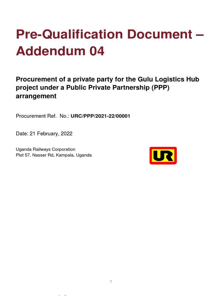 Pre-Qualification Document - Addendum 04 | PDF | Procurement | Supply Chain Management