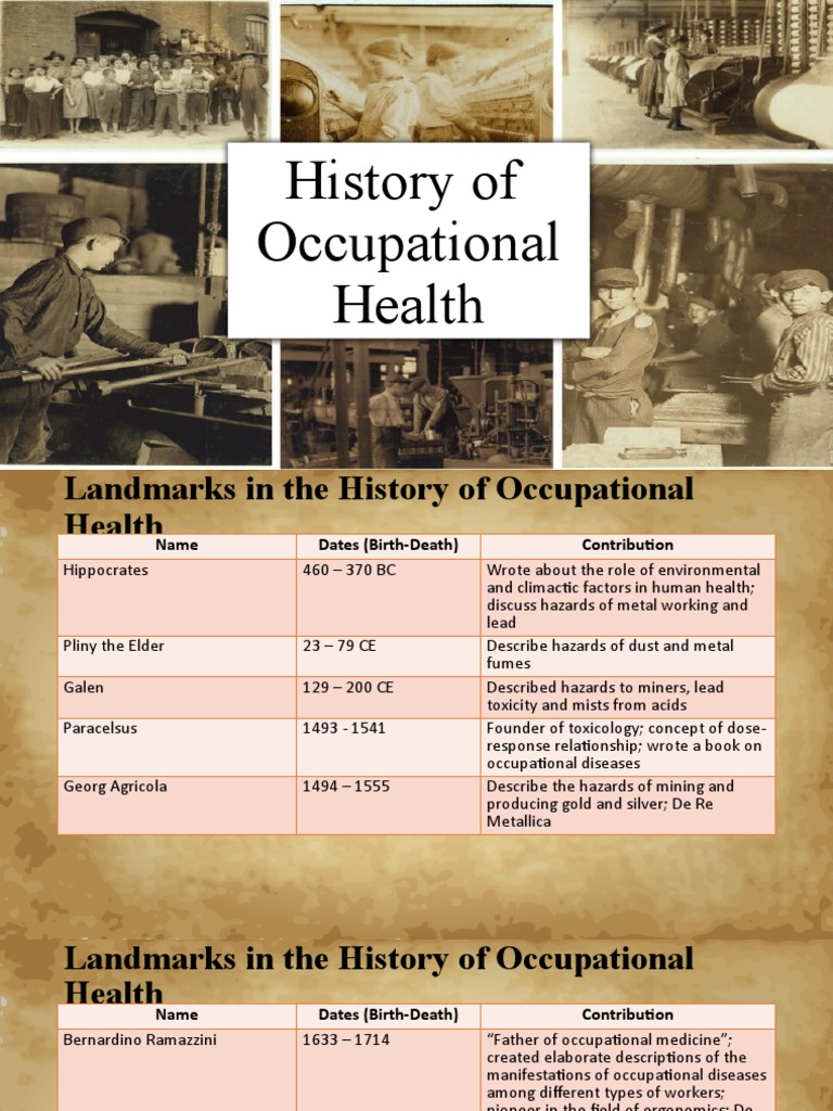 Evolution of Occupational Health History | PDF | Occupational Safety ...