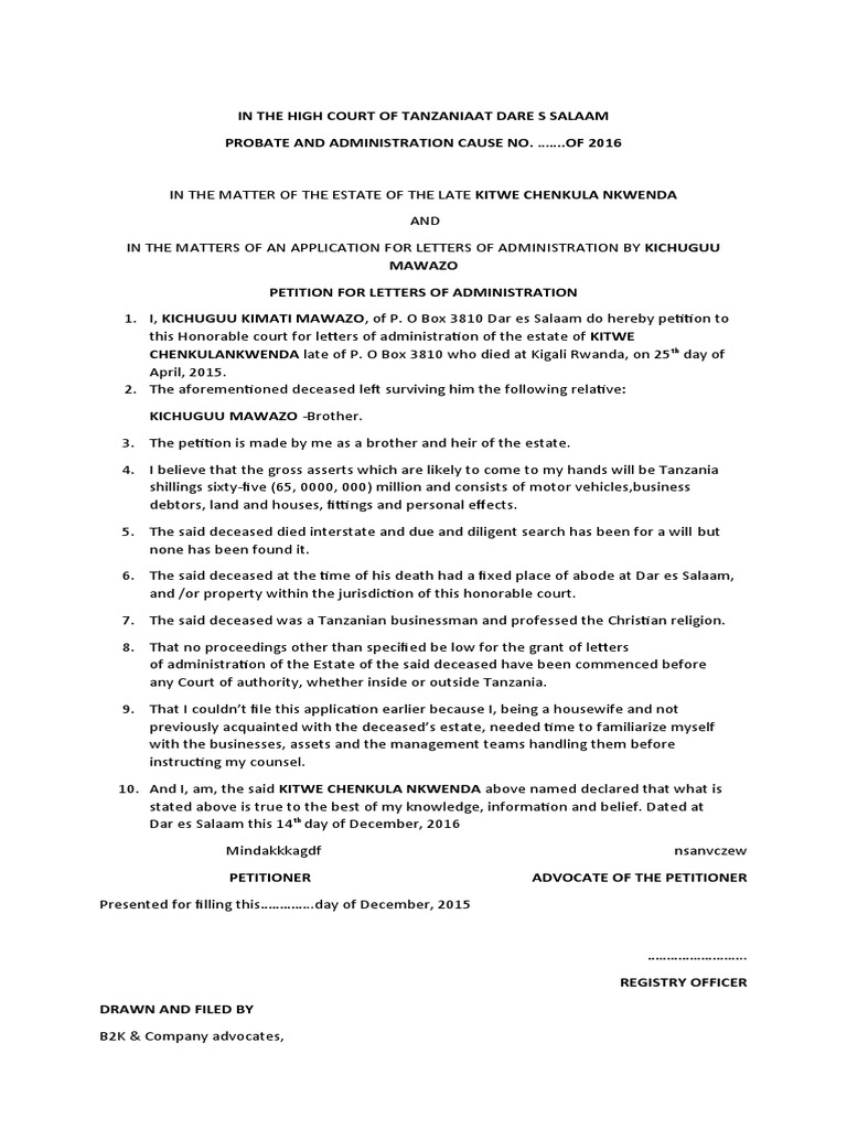 Document 9 | PDF | Tanzania | Probate