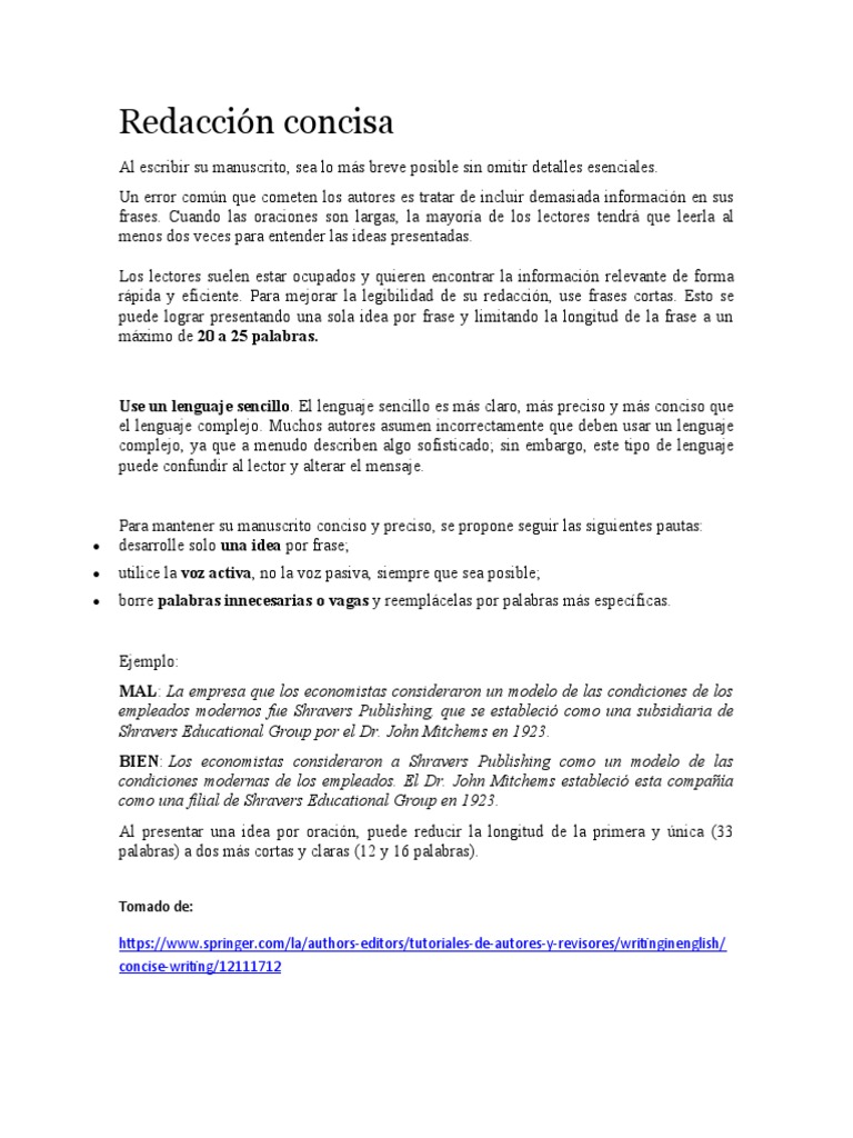 Redacción Concisa | PDF | Información | Lingüística
