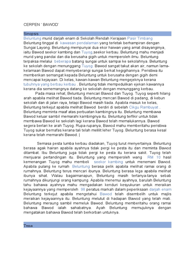 Cerpen Bawod | PDF