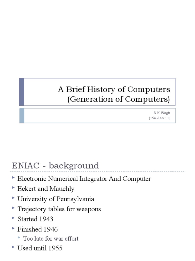 A Brief History of Computers | PDF | Integrated Circuit | Computer Data ...