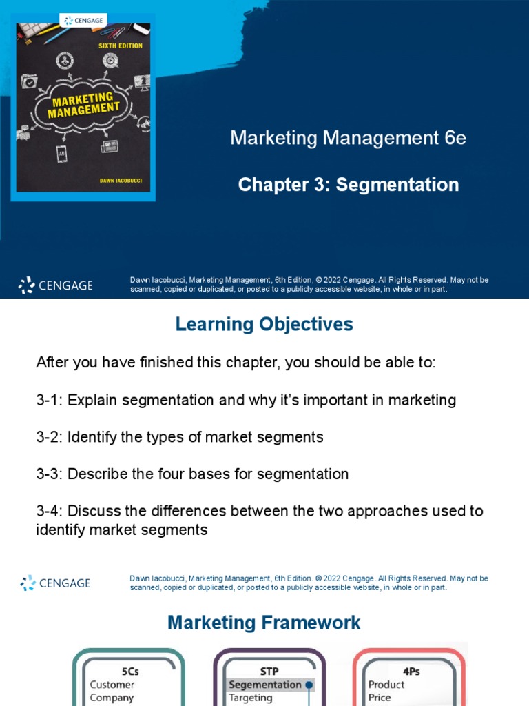 Marketing Management 6e: Chapter 3: Segmentation | PDF | Market Segmentation | Marketing