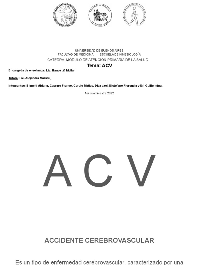 Presentación MAP G2 ACV | PDF | Carrera | Isquemia