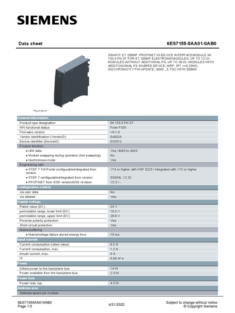 6ES71555AA010AB0 Datasheet en | PDF | Physical Layer Protocols | Information Age