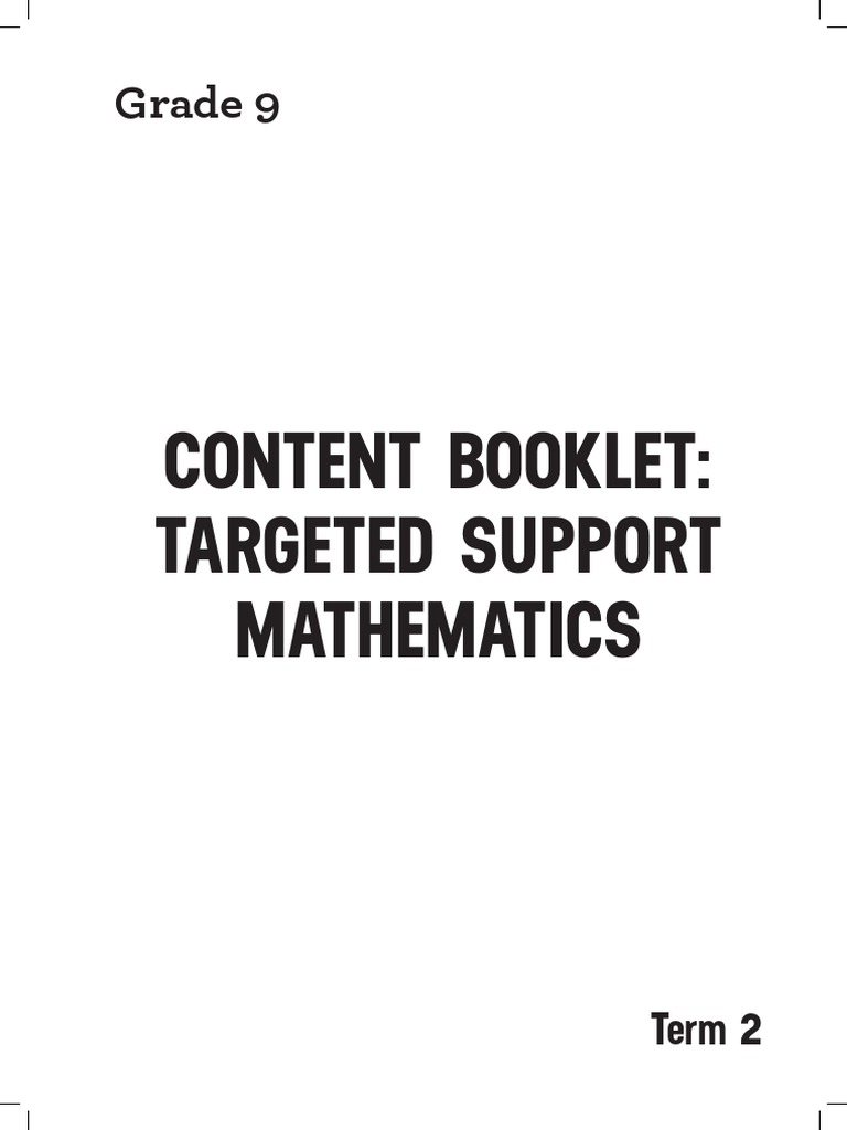 Grade 9: Content Booklet: Targeted Support Mathematics | PDF | Triangle ...