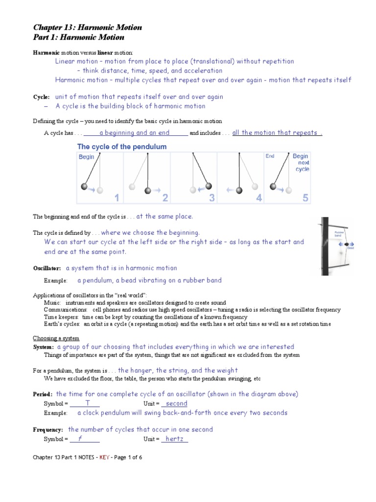 Chapter 13: Harmonic Motion Part 1: Harmonic Motion | PDF | Resonance ...