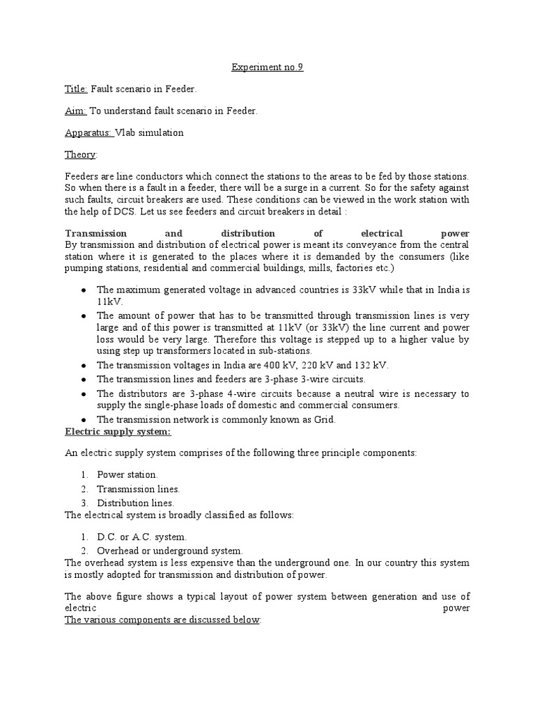 Feeder Fault Protection Overview | PDF | Electric Power Transmission ...