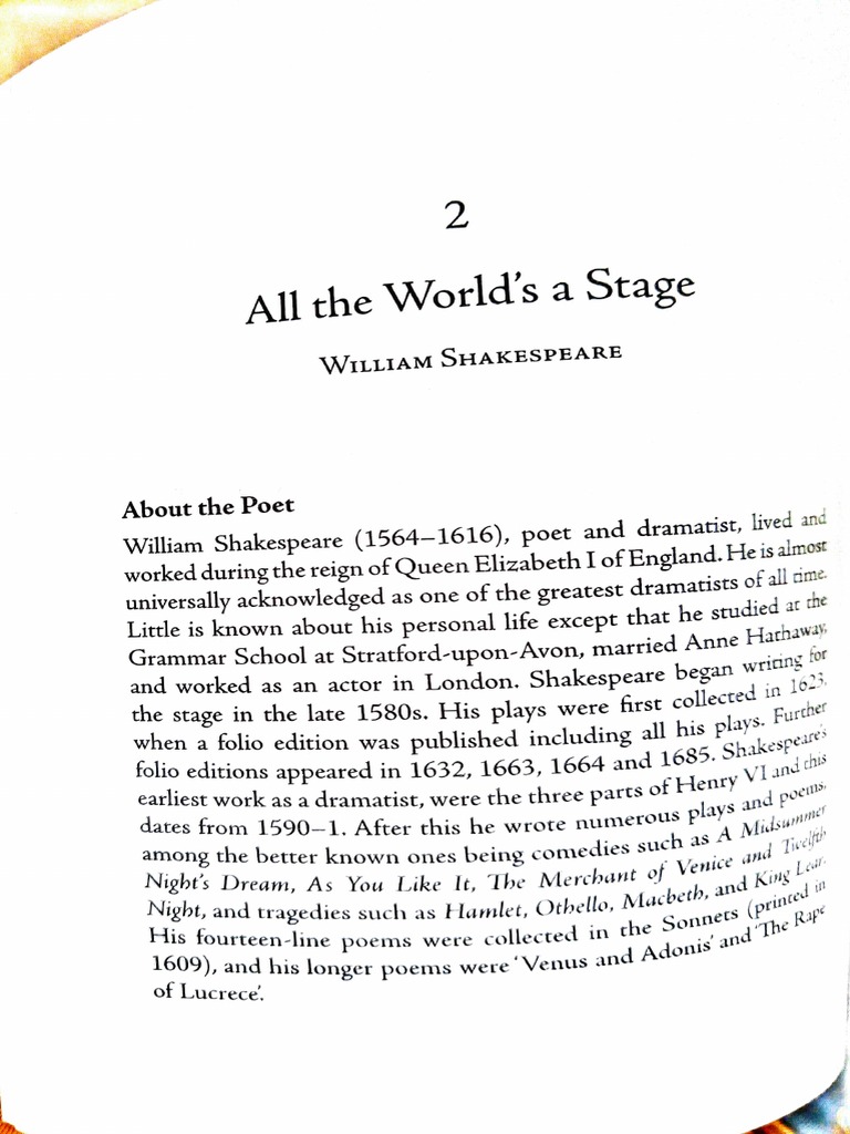 All the World's a Stage: Shakespeare's Portrayal of the Seven Ages of ...