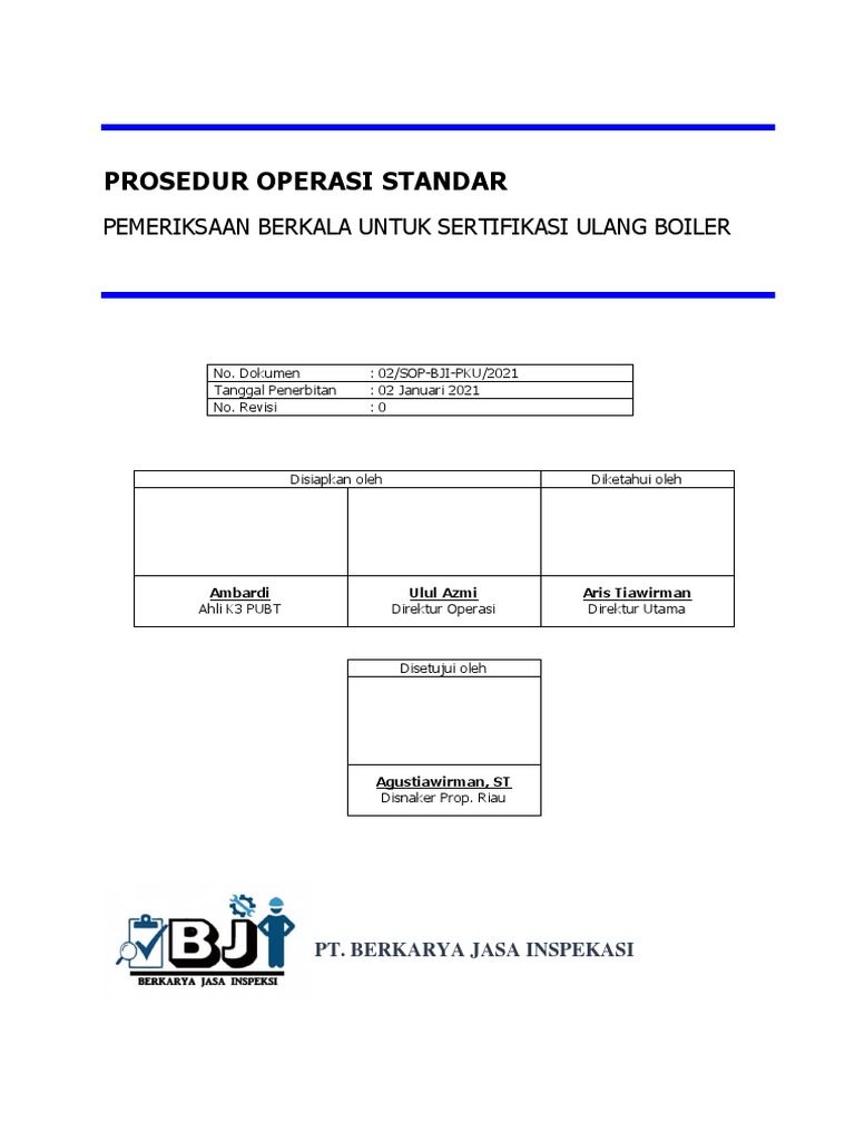 Sop Boiler Revised | PDF | Sains & Matematika | Teknologi & Rekayasa