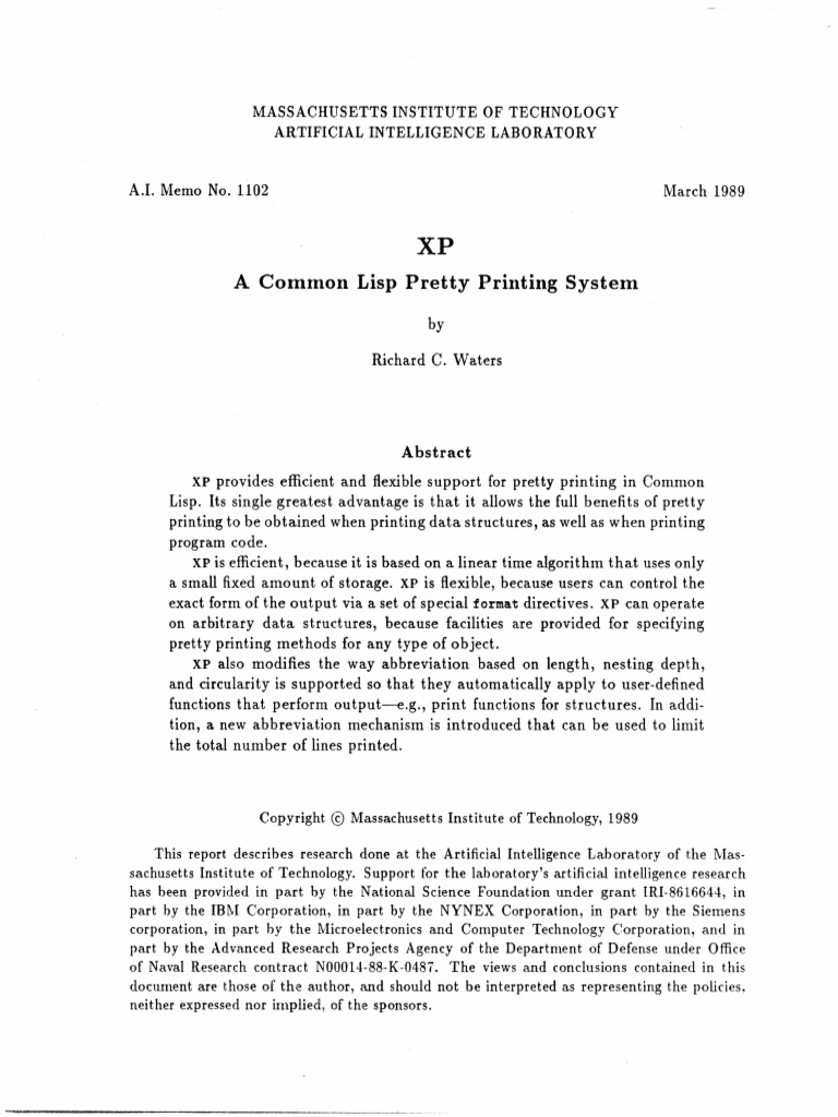 A Common Lisp Pretty Printing System | Download Free PDF | Parameter ...