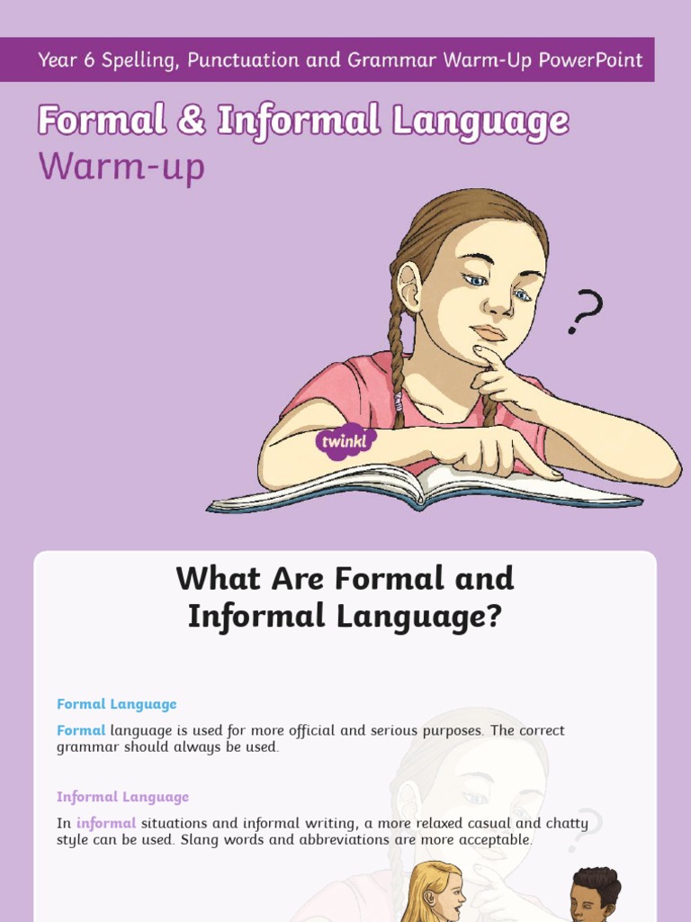 Formal and Informal Language | PDF | Vocabulary | Grammar