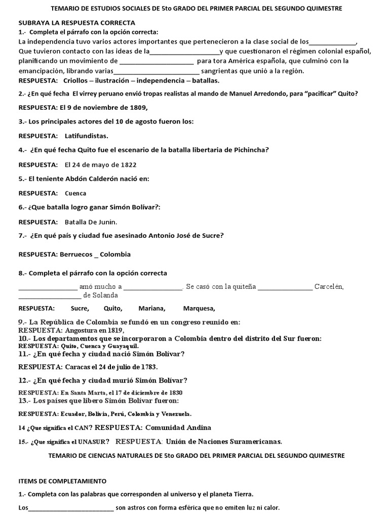 Temario de Estudios Sociales | PDF | Tierra | Luna