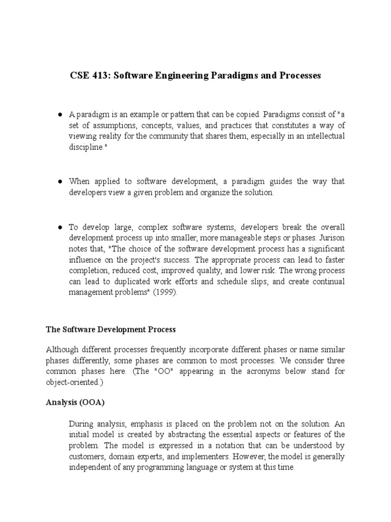 Software Engineering Paradigms and Processes | Download Free PDF | Class (Computer Programming ...