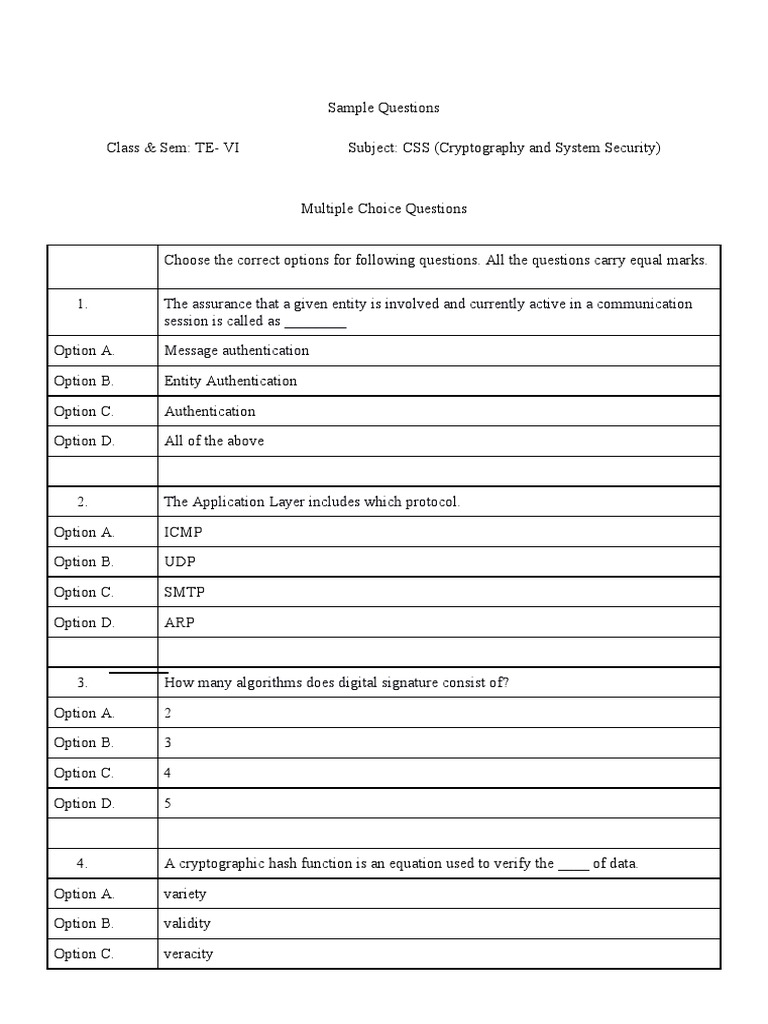 Cryptography Exam Prep Quiz | PDF | Cryptography | Public Key Cryptography